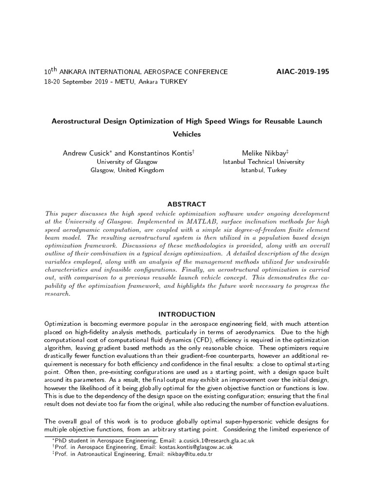 Aerostructural Design Optimization of Hi | PDF | Mathematical ...