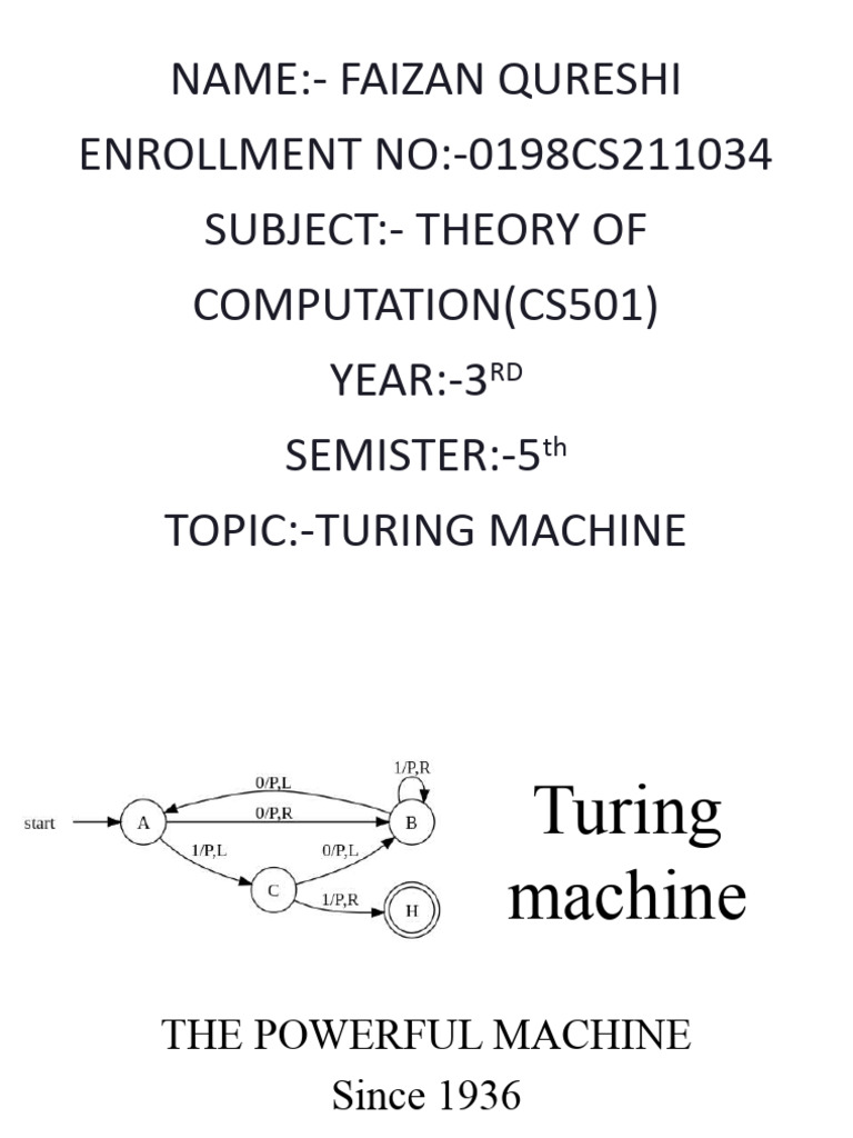 Turing Machine | PDF | Teaching Methods & Materials | Technology & Engineering