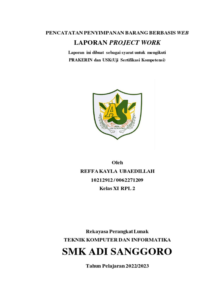 Pencatatan Penyimpanan Barang Berbasis Web Revisi | PDF | Komputer