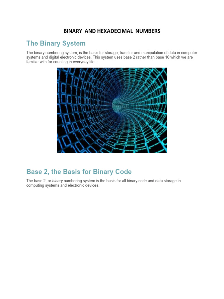 Aet 06117 Binary and Hexadecimal Numbers | PDF | Decimal | Numbers