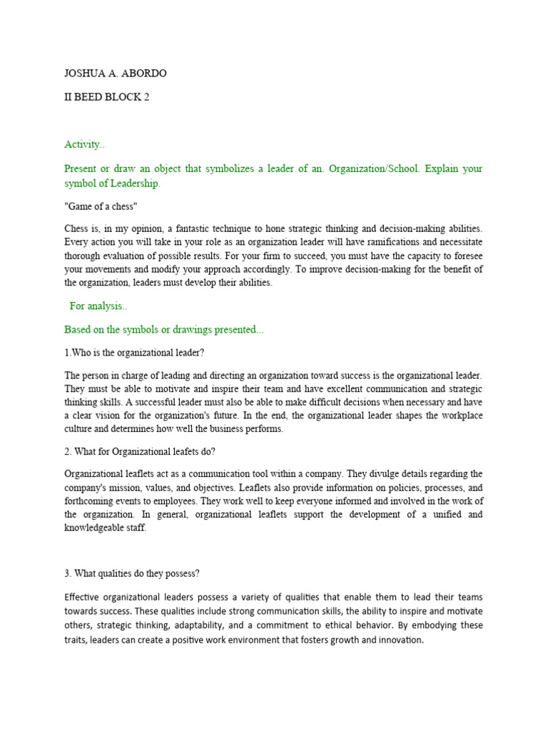 Profed 4 Activity | PDF | Leadership | Decision Making