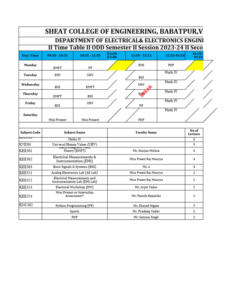 05-Sept - Final - EN & EC - TT 2nd+3rd+4th Year Odd Sem 2023 - 24 | PDF | Digital Signal ...
