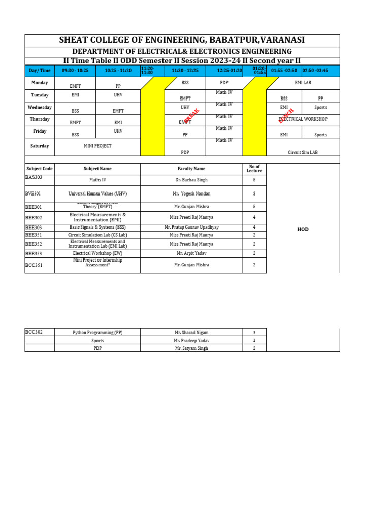 13-Oct - Updated - EN & EC - TT 2nd+3rd+4th Year Odd Sem 2023 - 24 ...