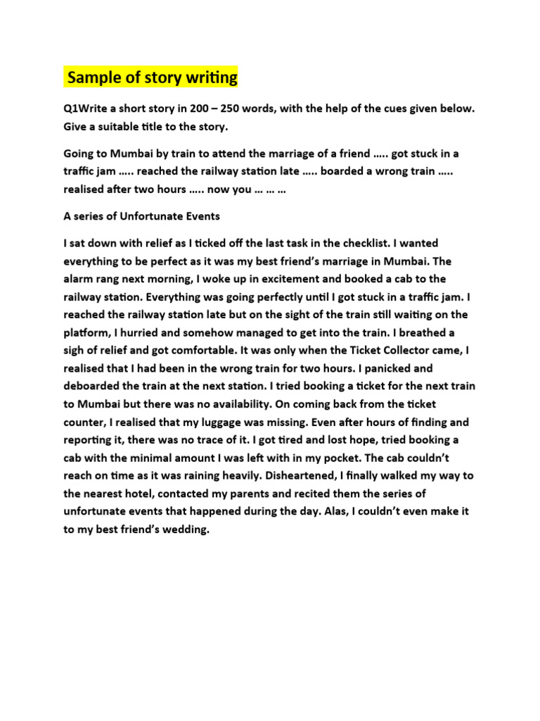 Sample of Story Writing Class 9 | PDF | Poetry