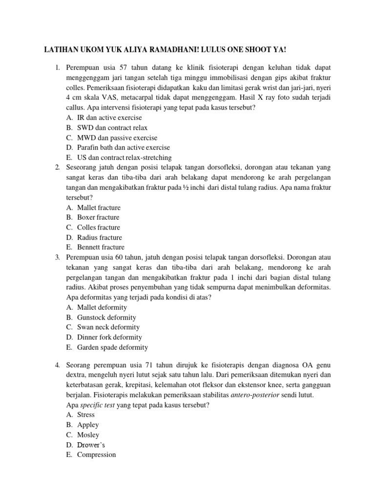 Latihan Ukom Aliya Print | PDF