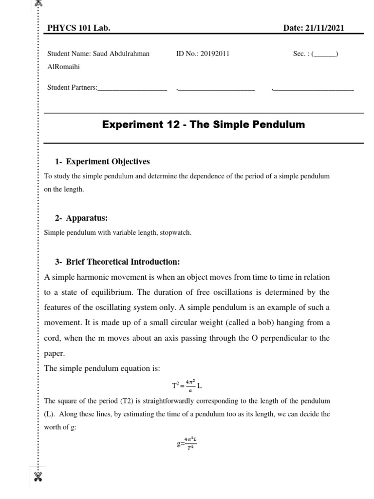 Simple Pendulum | PDF | Pendulum | Oscillation