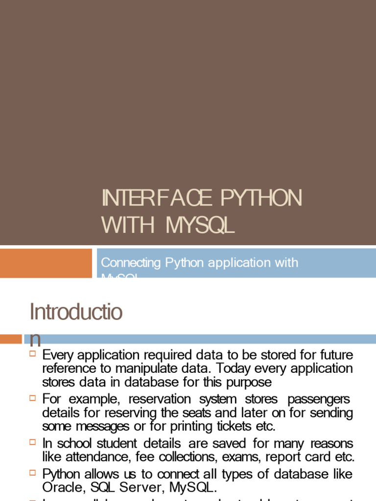 Interface Python With MySQL | PDF | My Sql | Databases