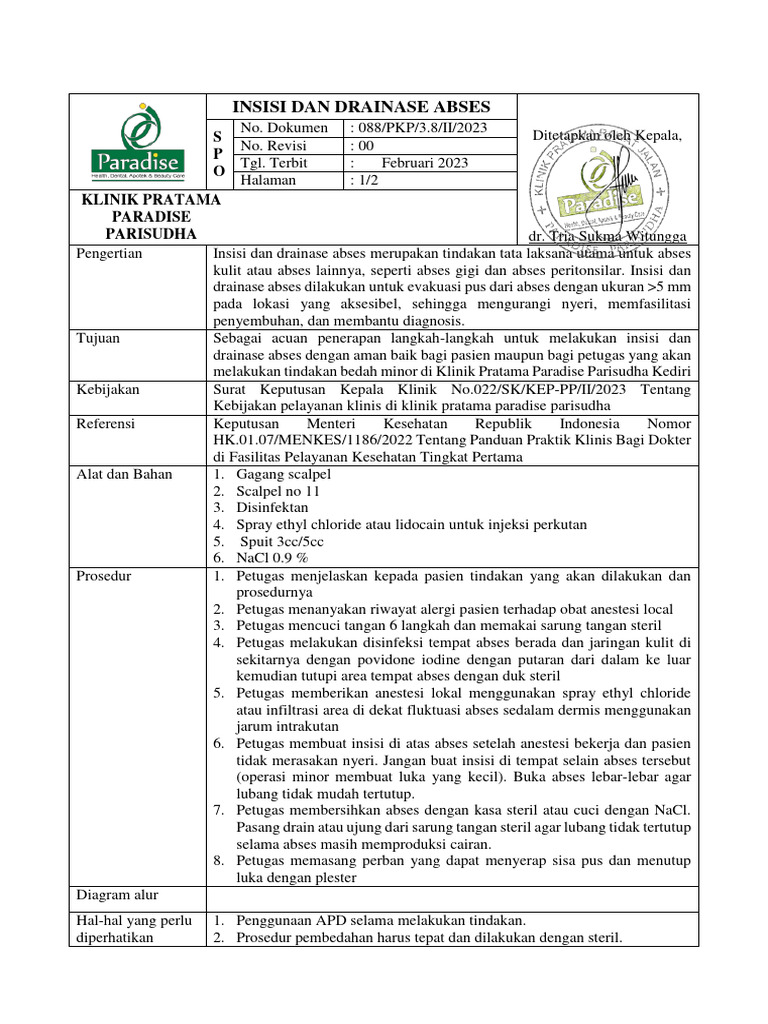 Spo Insisi Dan Drainase Abses | PDF | Teknologi & Rekayasa
