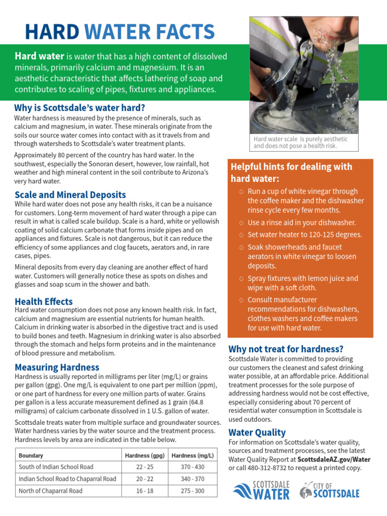 Hard Water Fact Sheet | PDF | Water | Grain (Unit)