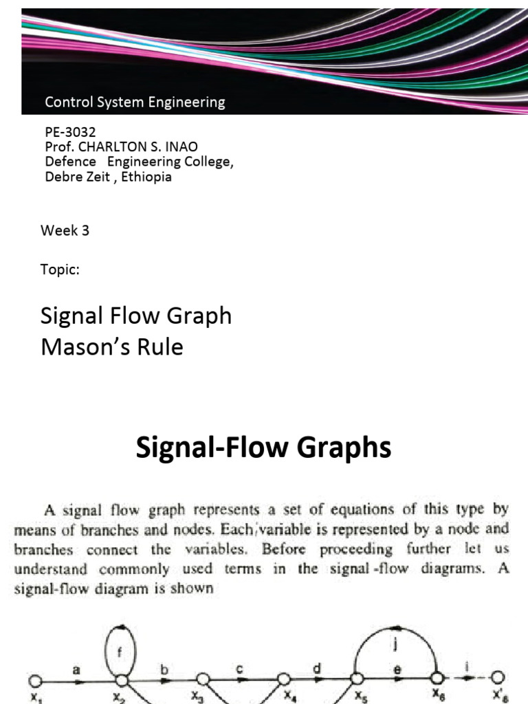 WK 3 PE 3032 TF Signal Flow Graphs Mason Ed0314 | PDF | Theoretical Computer Science | Electronics