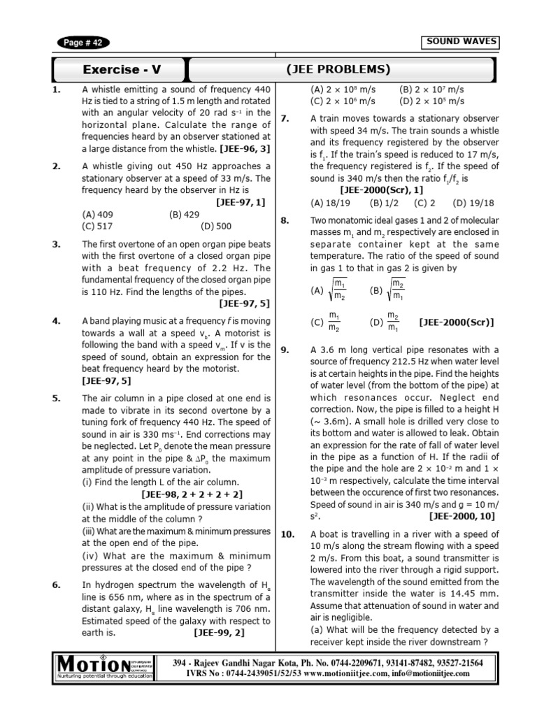 Exer 5 | PDF | Sound | Frequency