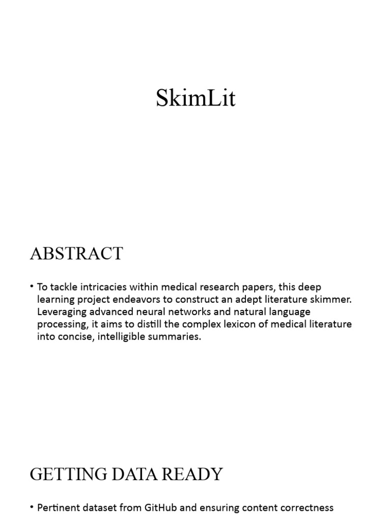 SkimLit - Review 1 Org | PDF