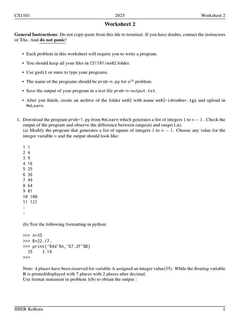 Ws 02 | PDF | Computer Programming | Computing