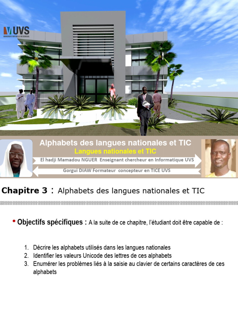 01-Chapitre 3 Alphabets Des Langues Nationales Et Tic | PDF | Codage ...