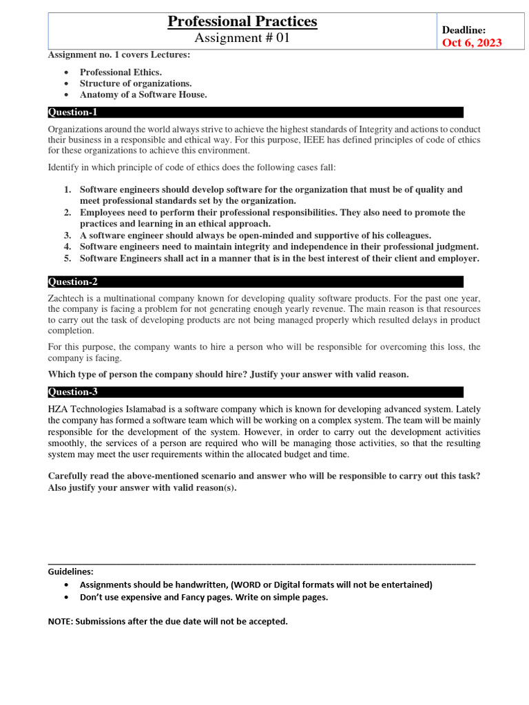 Assignment 1 | PDF | Software Engineering | Software