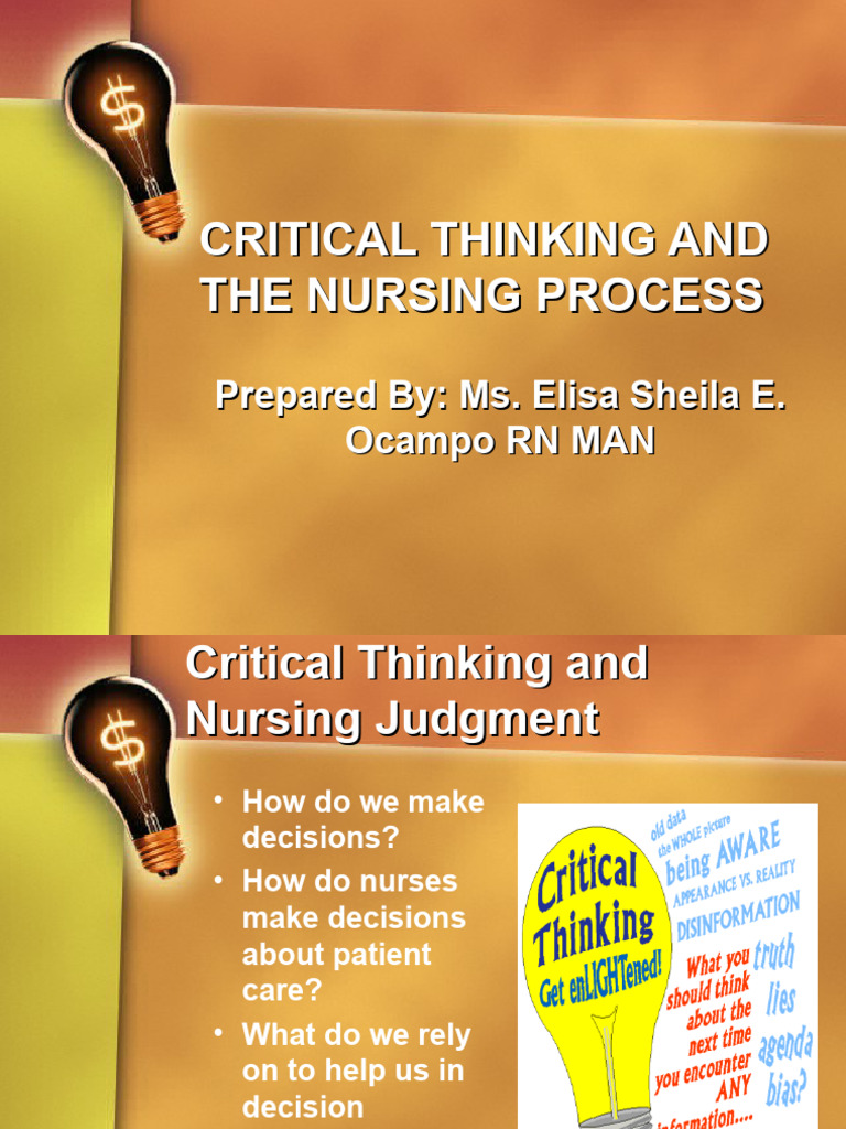 Nursing Process | PDF | Critical Thinking | Nursing