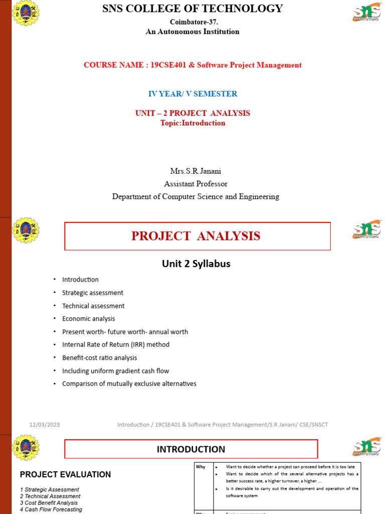 1 Sa | PDF | Project Management | Cost–Benefit Analysis