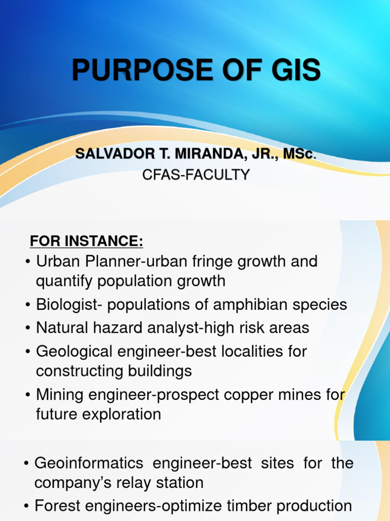 Purpose of GIS | PDF | Databases | Geographic Information System