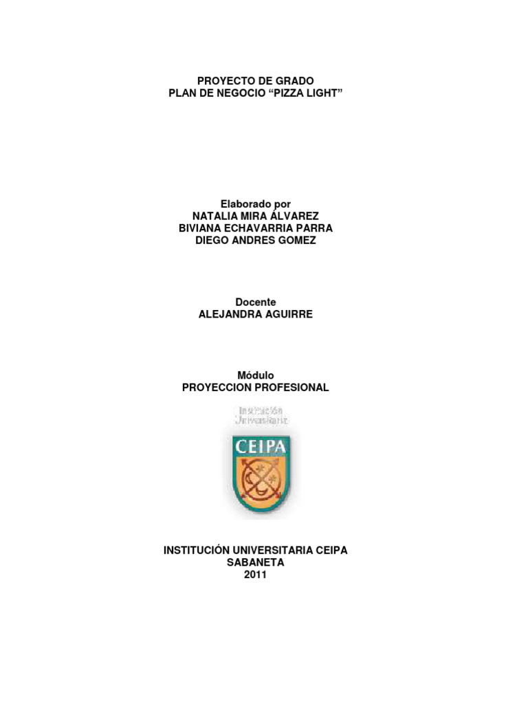Proyecto - de - Grado - Plan - de Negocio | PDF | Alimentos | Marketing