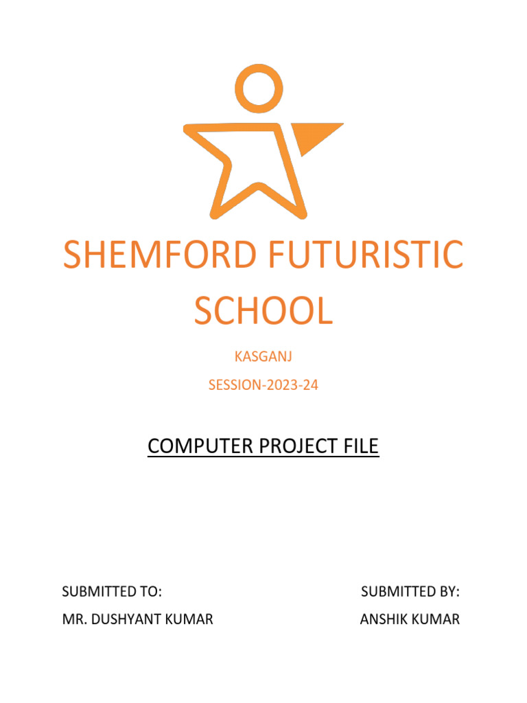 Computer Project Report by Anshik Kumar | PDF