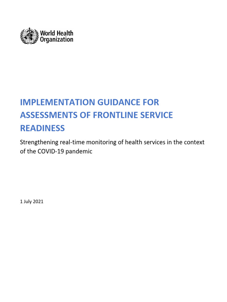 WHO 2019 nCoV HCF Assessment Frontline Services 2021.1 Eng | PDF | Survey Methodology | Health Care