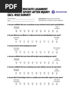 Anterior Cruciate Ligament Return To Sport After Injury (ACL-RSI) | PDF ...