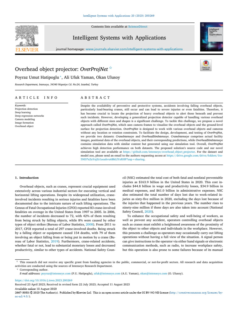 OverProjNet: Overhead Object Detection | PDF | Image Segmentation ...