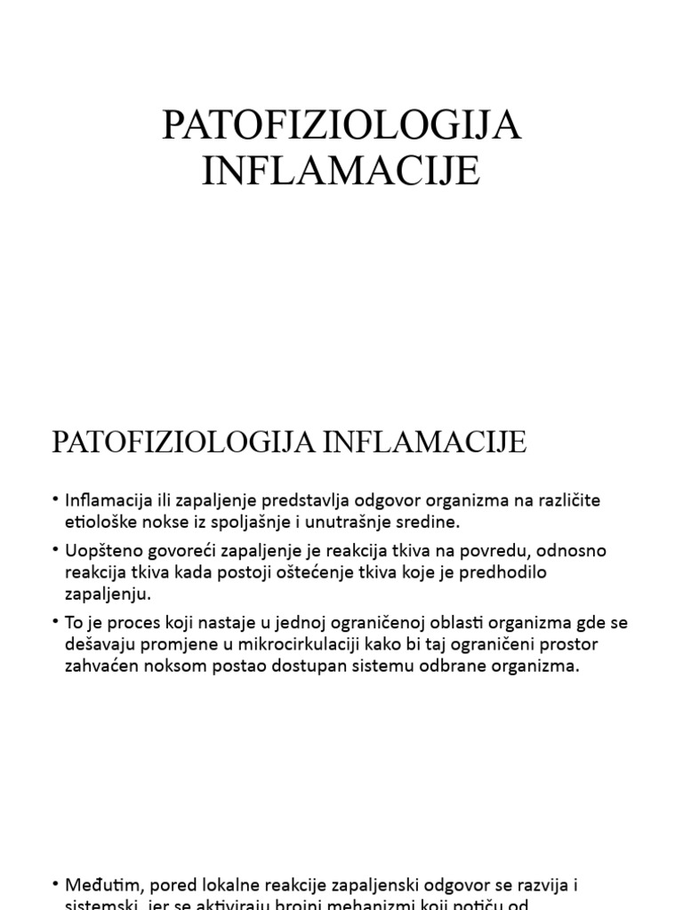 Patofiziologija Inflamacije | PDF