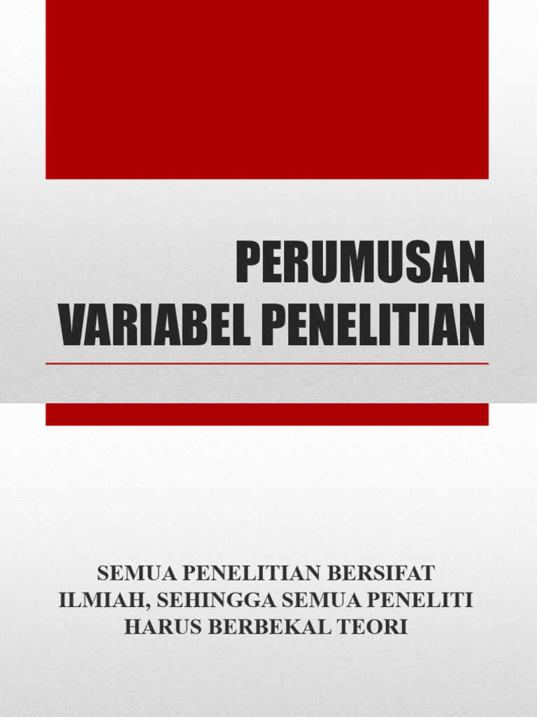 Variabel Penelitian | PDF