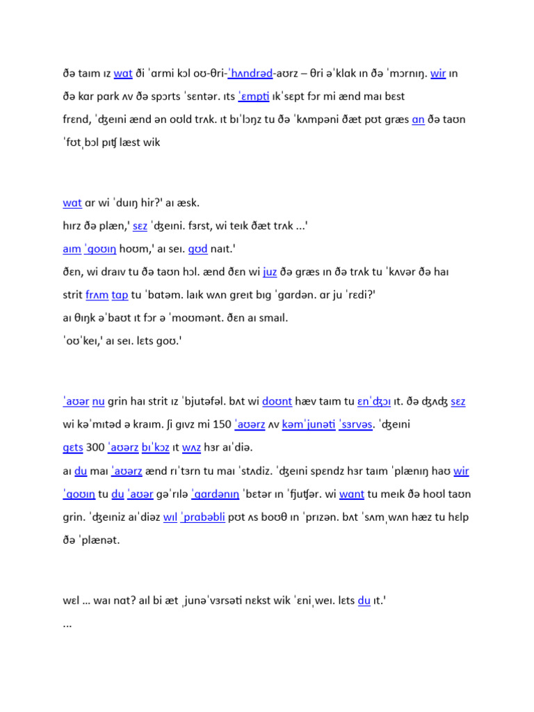 Short Story Phonetics | PDF