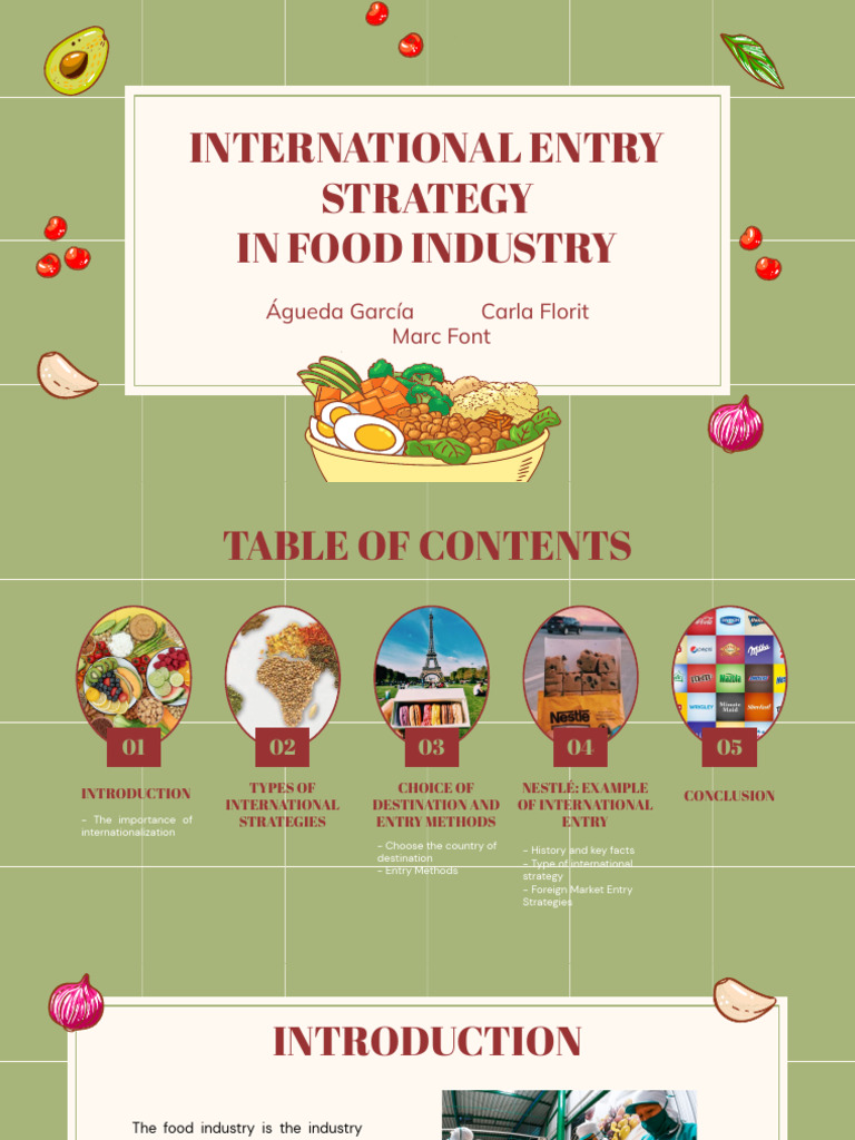 Food Industry International Entry Strategies | PDF ...