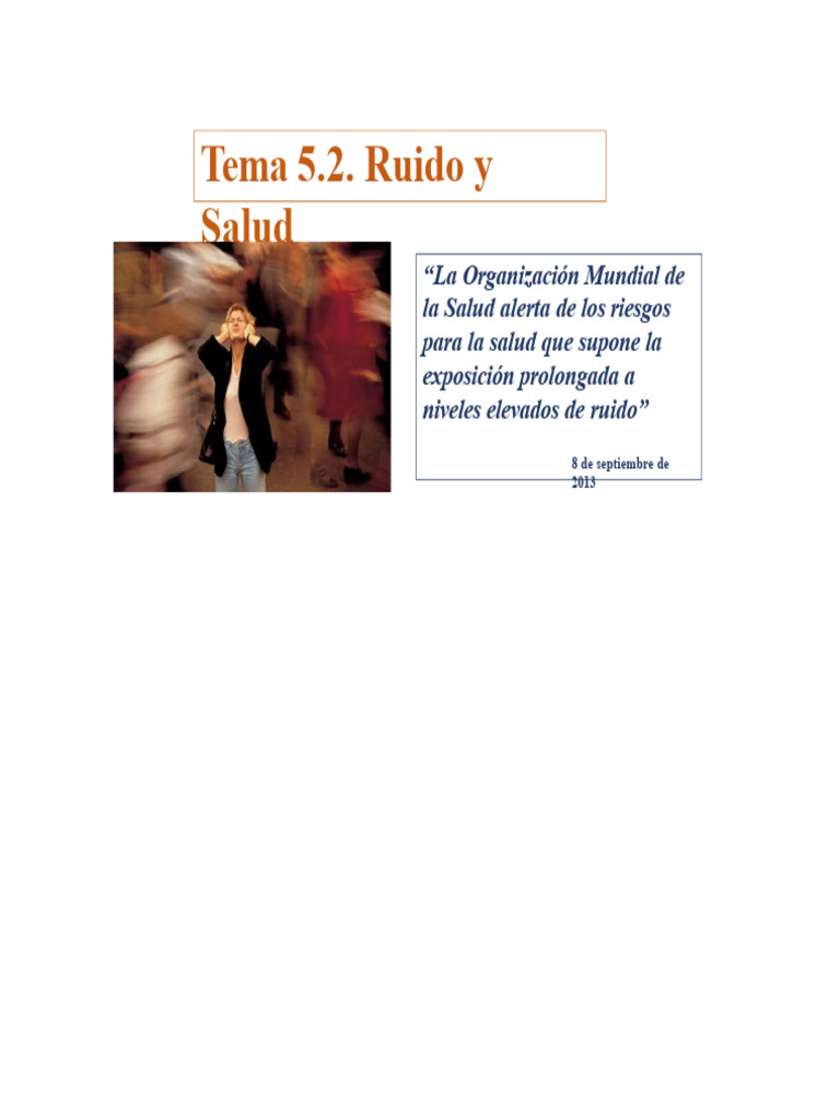 BLOQUE 4 PPT El Ruido y La Salud | PDF | ruido | Sonido