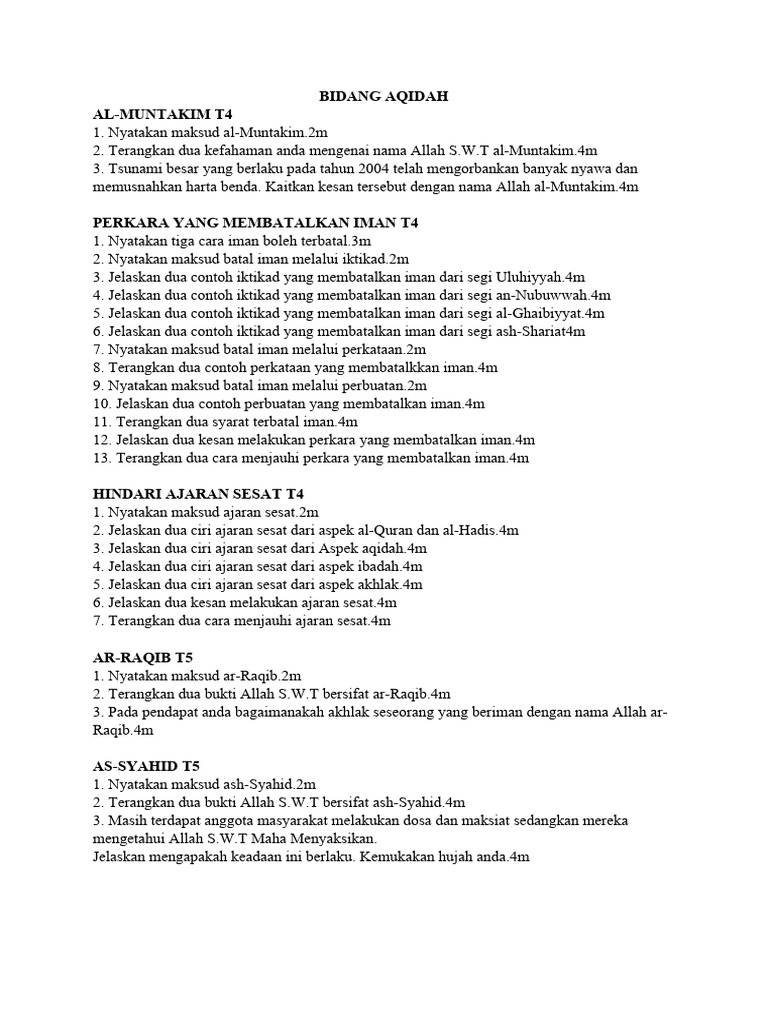 Memahami Ar-Raqib dan As-Syahid dalam Islam | PDF