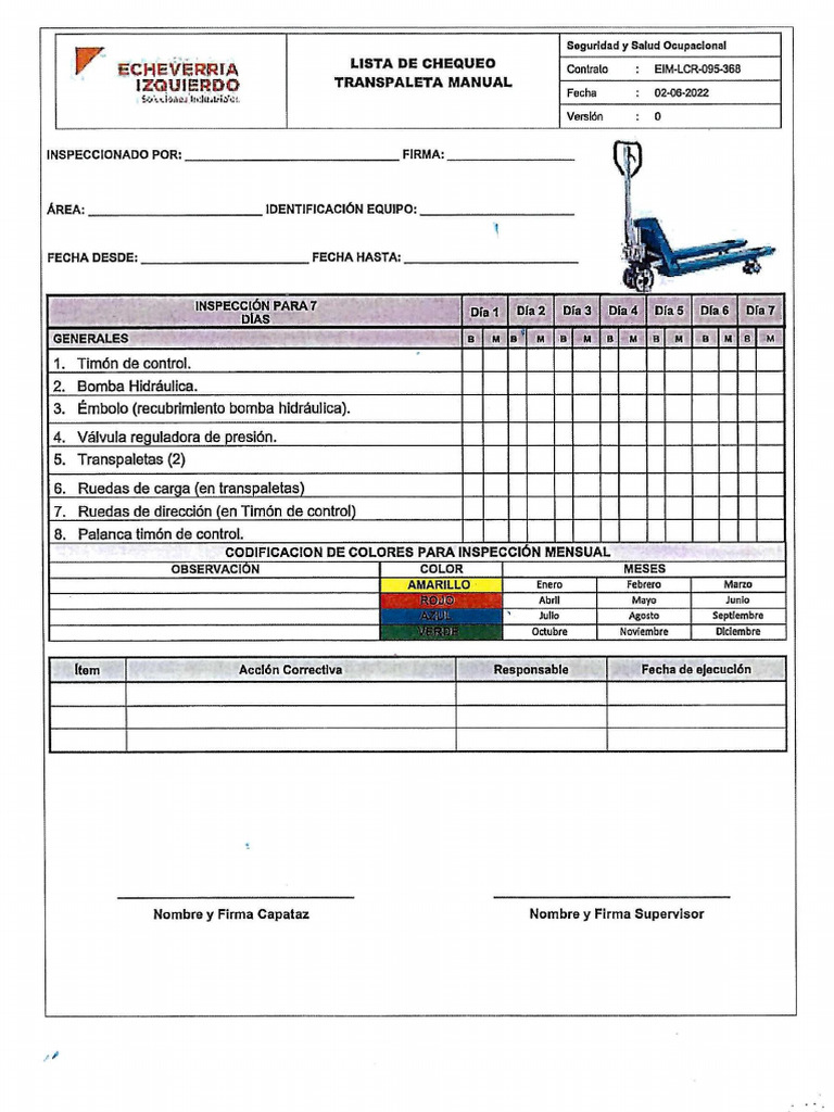 Check List Transpaleta | PDF