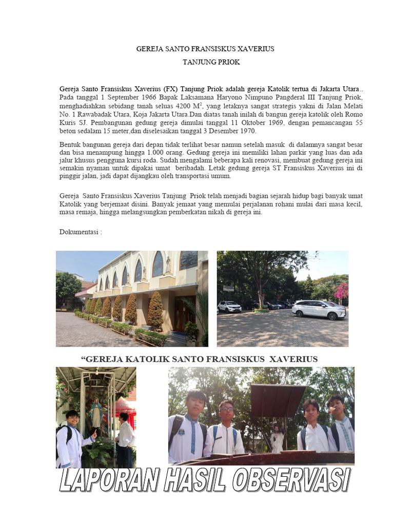 Gereja Santo Fransiskus Xaverius | PDF | Ilmu Sosial | Seni