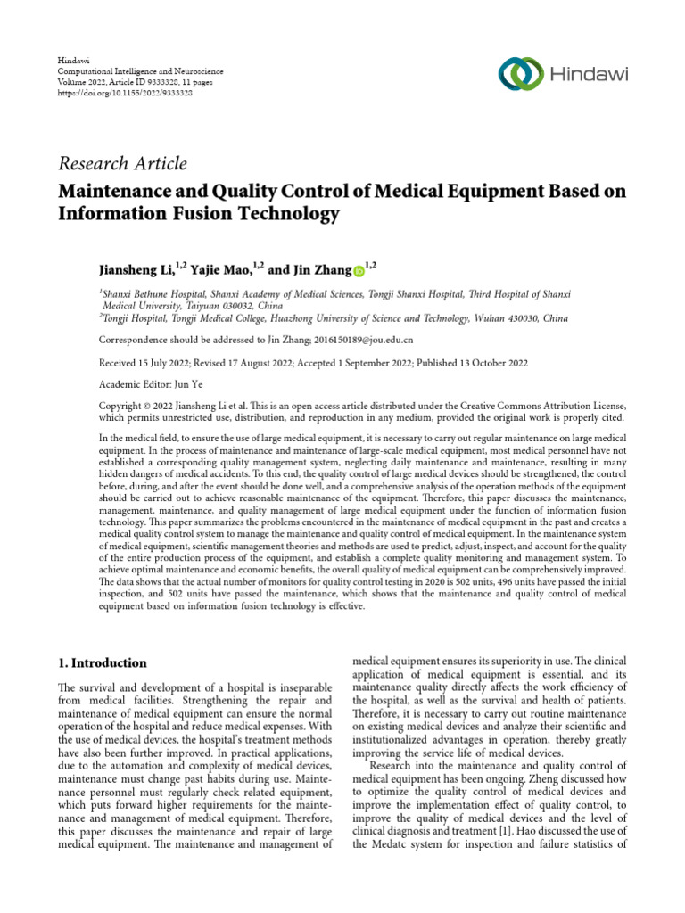 Maintenance of QC | PDF | Medical Device | Safety