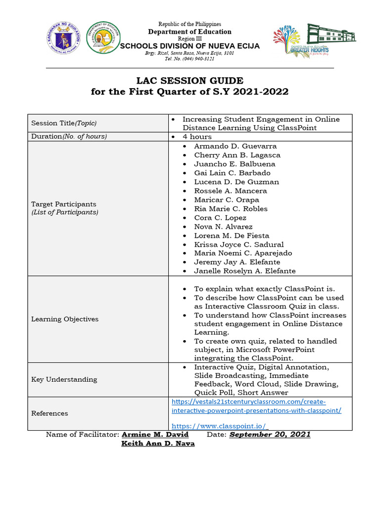 Session Guide ClassPoint | PDF | Human Communication | Behavior Modification