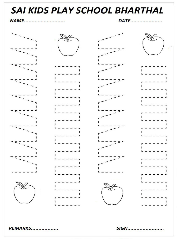 Tracing Lines Worksheet | PDF