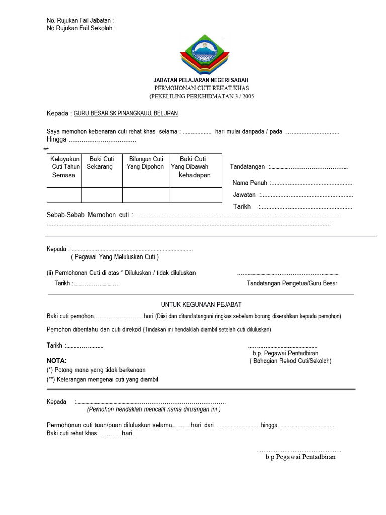 Borang CRK Guru 2015docx | PDF