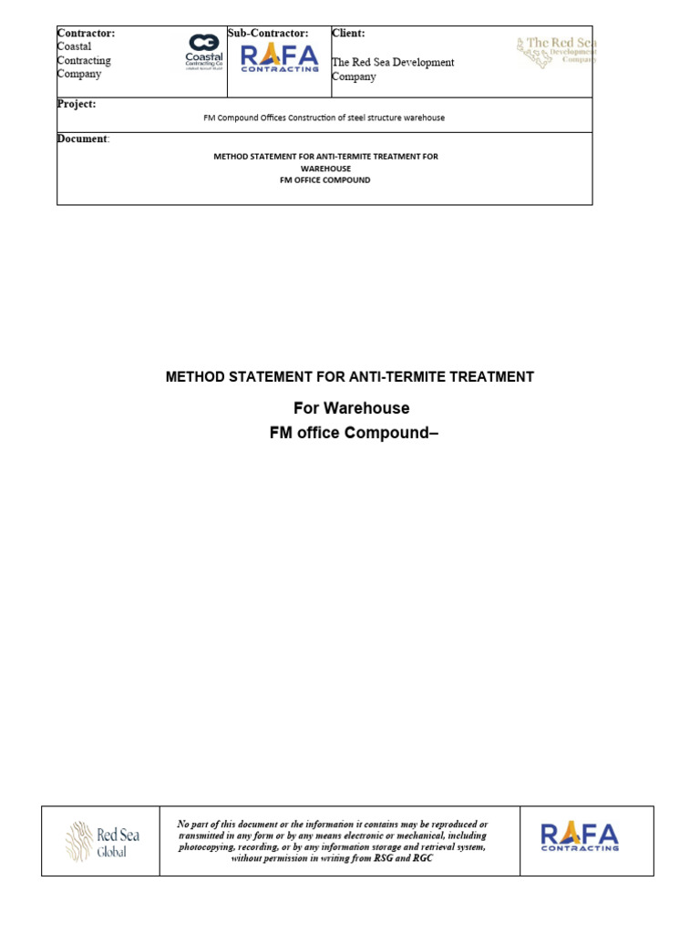 Method Statement For Termite Control | Download Free PDF | Occupational Safety And Health | Safety