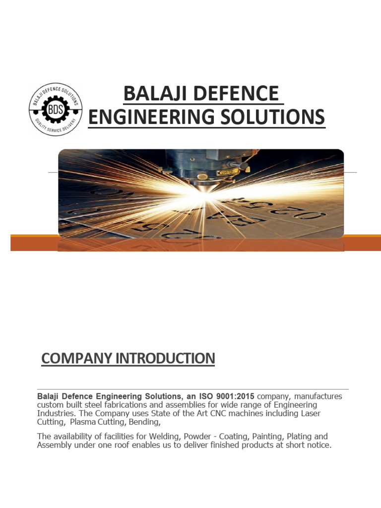 Company Profile Balaji Defence Engineering Solutions 1 - 1 | PDF ...