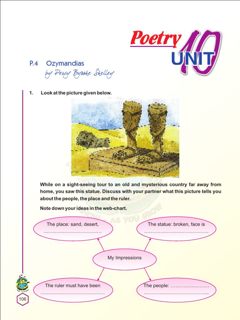 Ozymandias PB Shelley Class 10 | PDF | Poetry | Stanzaic Form