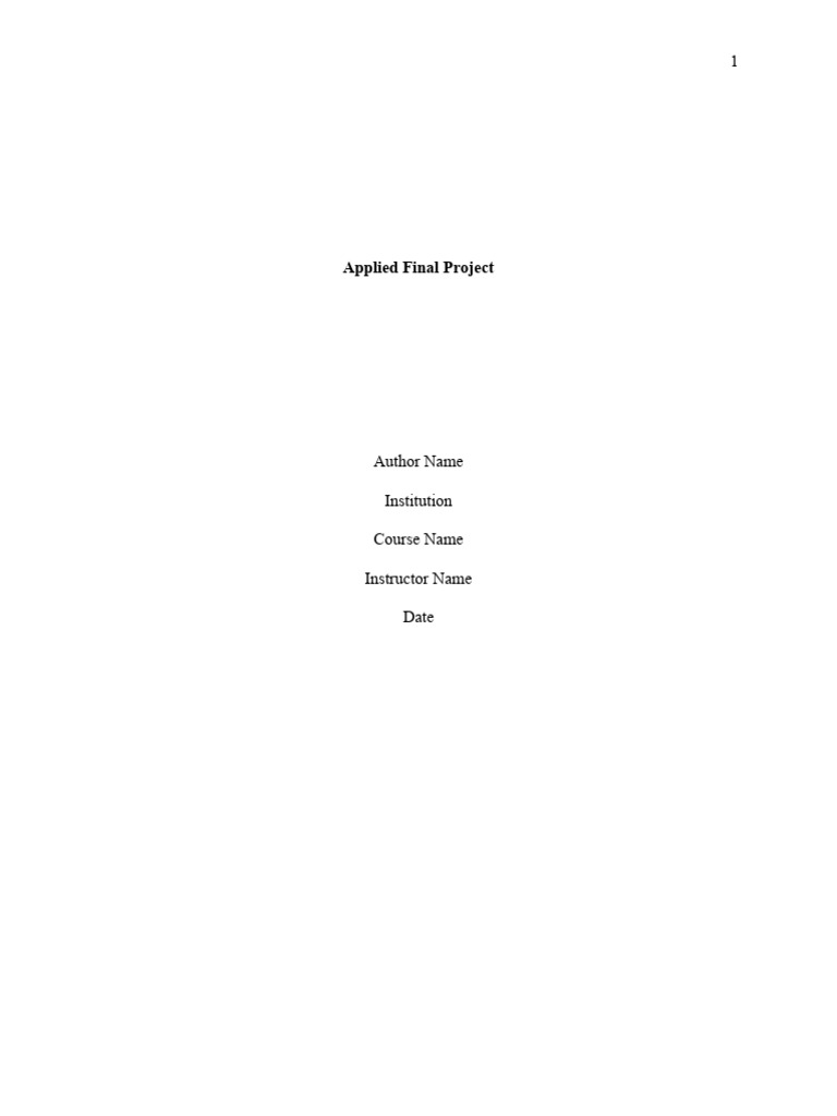 Applied Final Project - COMPLETE | PDF | Borderline Personality ...