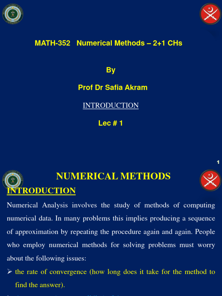 Lec #1 Introduction | PDF | Significant Figures | Numerical Analysis