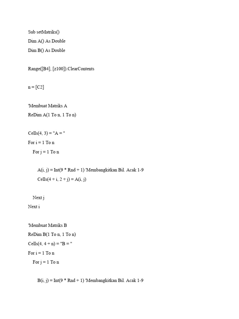 Coding Matriks | PDF | Computer Programming