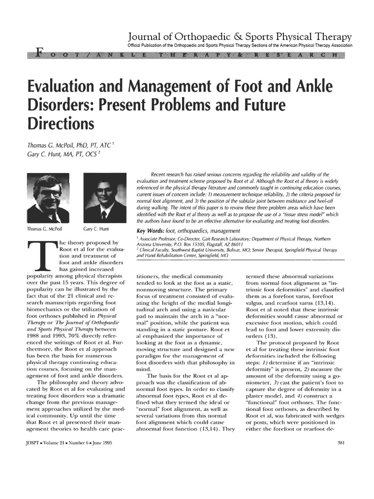 Tissue Stress Theory - McPoil and Hunt | PDF | Foot | Physical Therapy