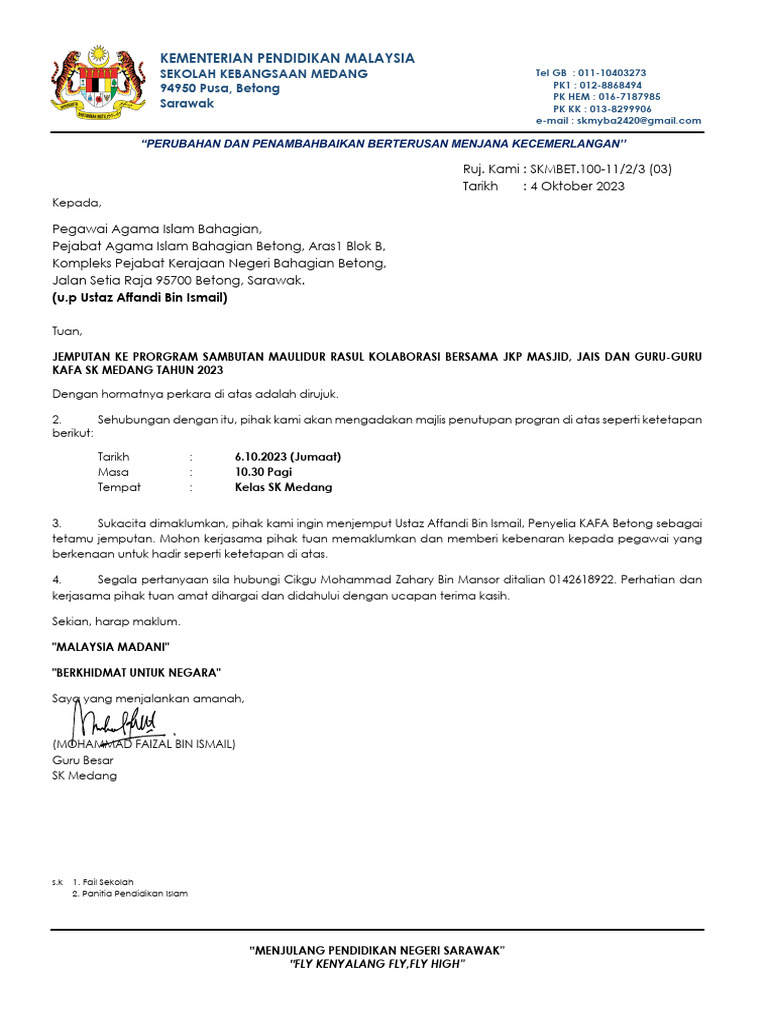 Surat Jemputan JAIS | PDF