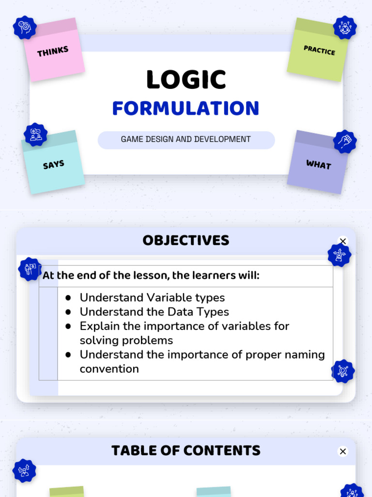 Grade 9 Computer Logic Formulation Variables Pdf Data Type Integer Computer Science
