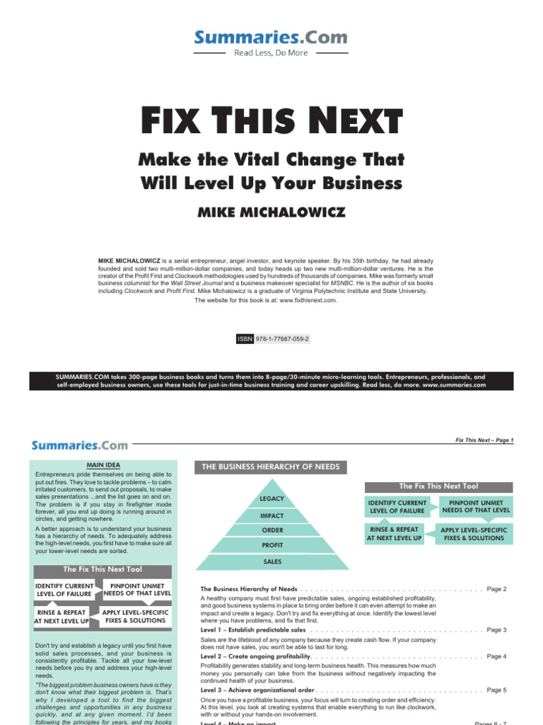 Fix This Next | PDF | Entrepreneurship | Economies