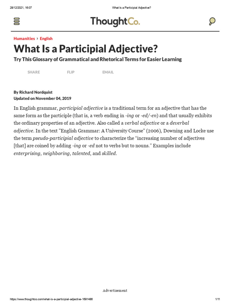 Participial Adjectives Explained | PDF | Adjective | English Grammar